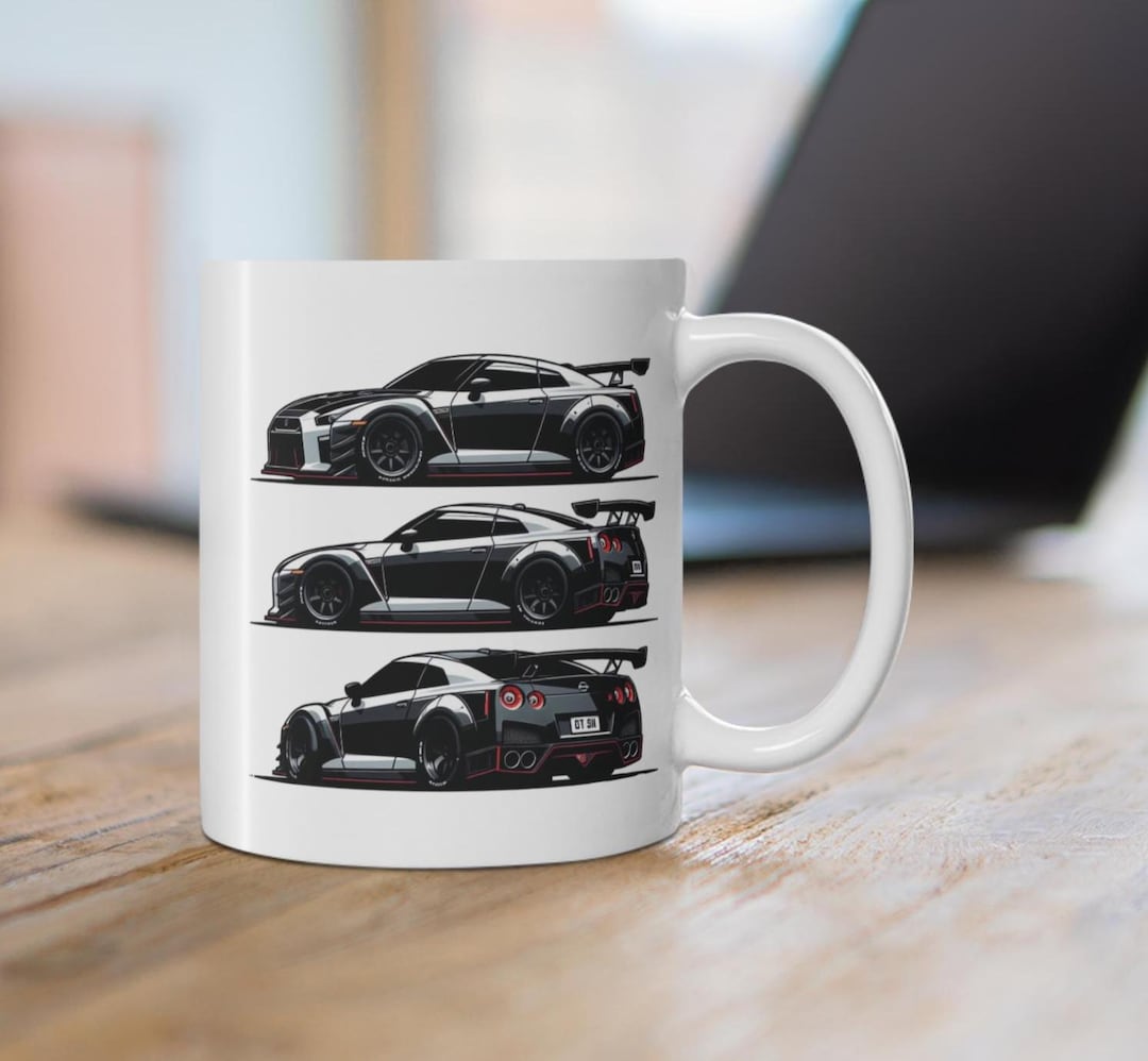 Nissan GTR Inspired Black Sports Car Mug Automotive Enthusiasts Perfect ...