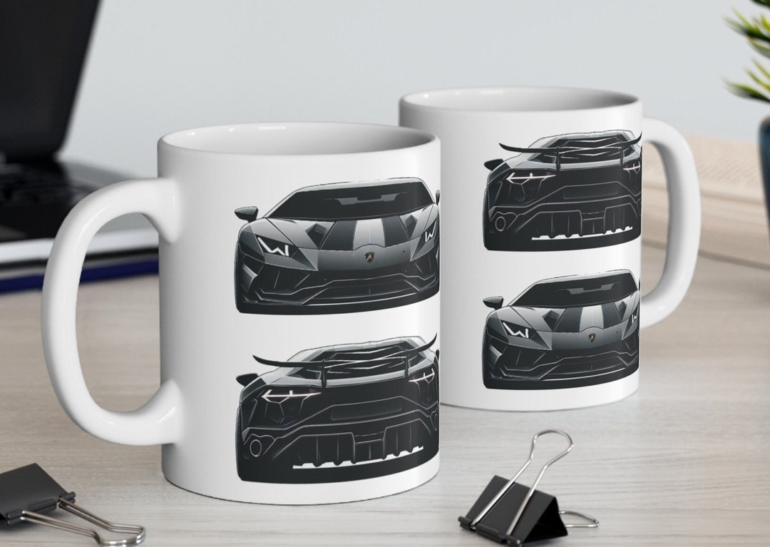 Lambo Inspired Grey Sports Quality Car Mug Attractive Automotive ...