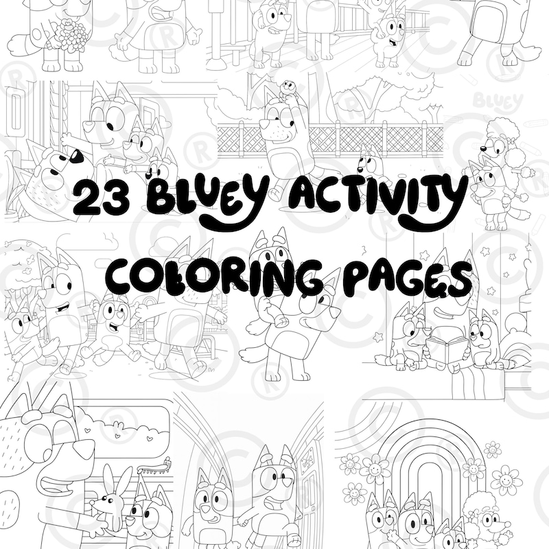 Bluey Svg Coloring Sheet - Etsy