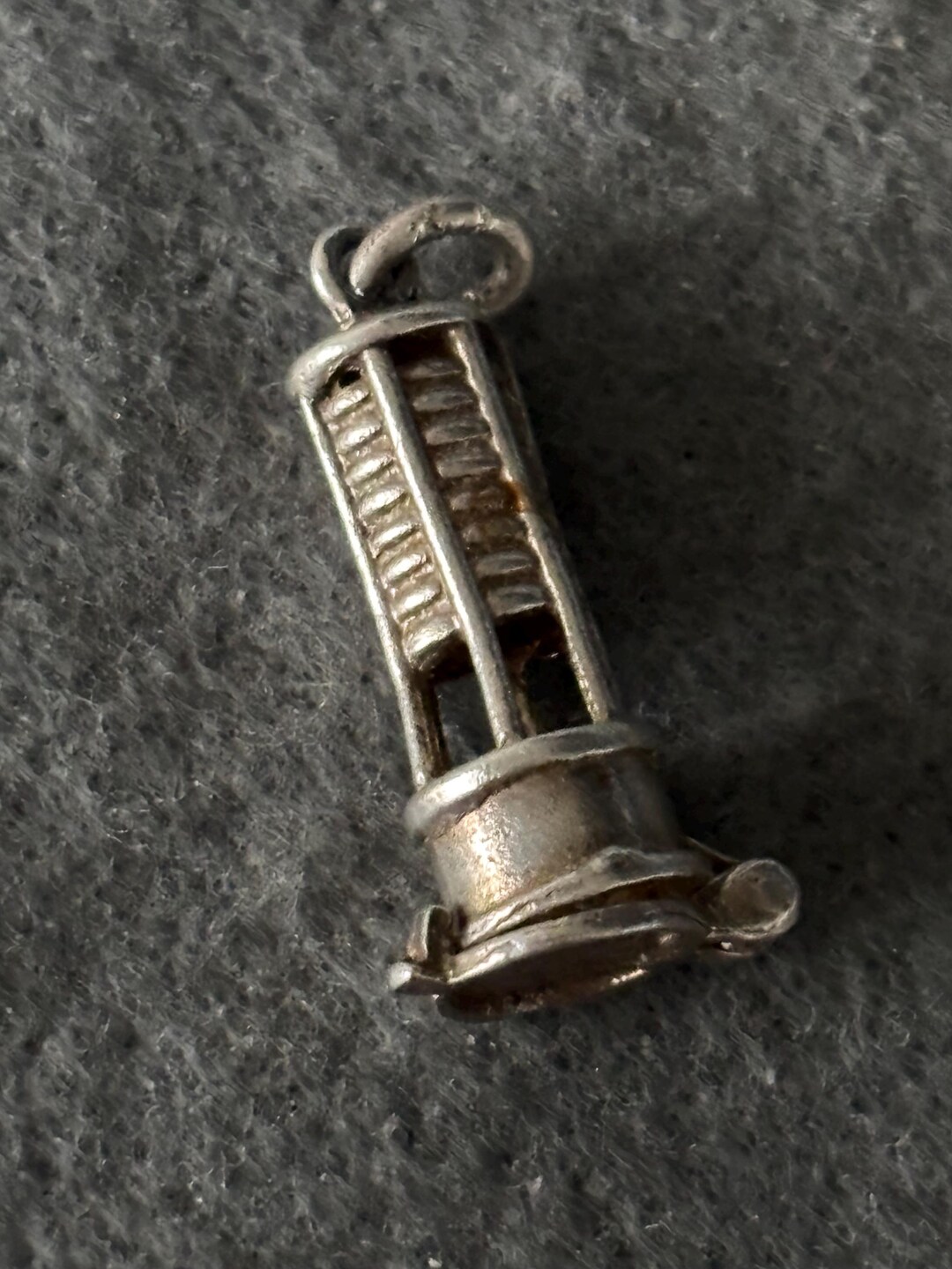 CHIM Vintage Sterling Silver 925 Charm Pendant. Opening Miners Lamp ...