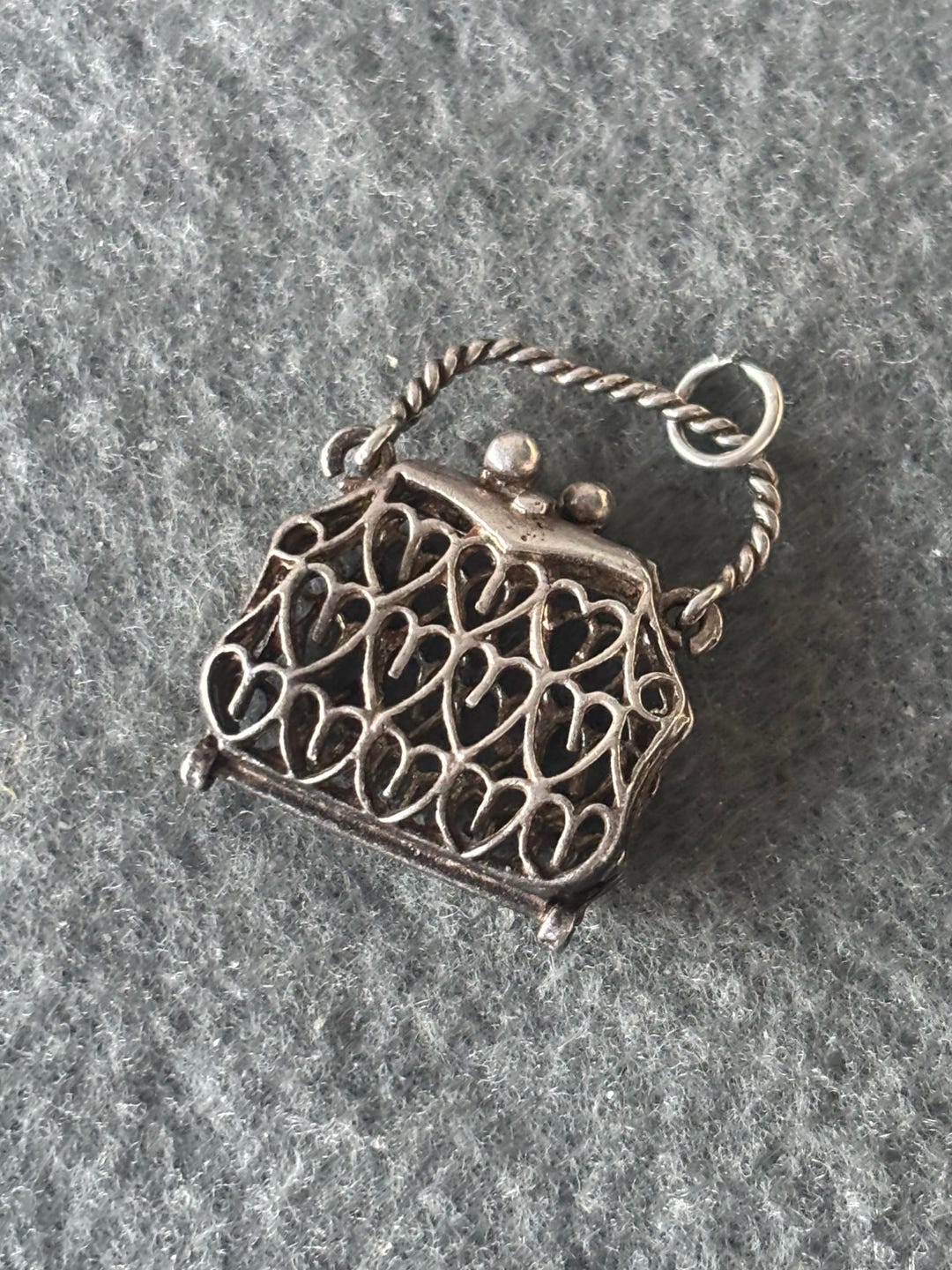 Vintage Sterling Silver 925 Charm Pendant. Handbag/purse. Locked Shut ...