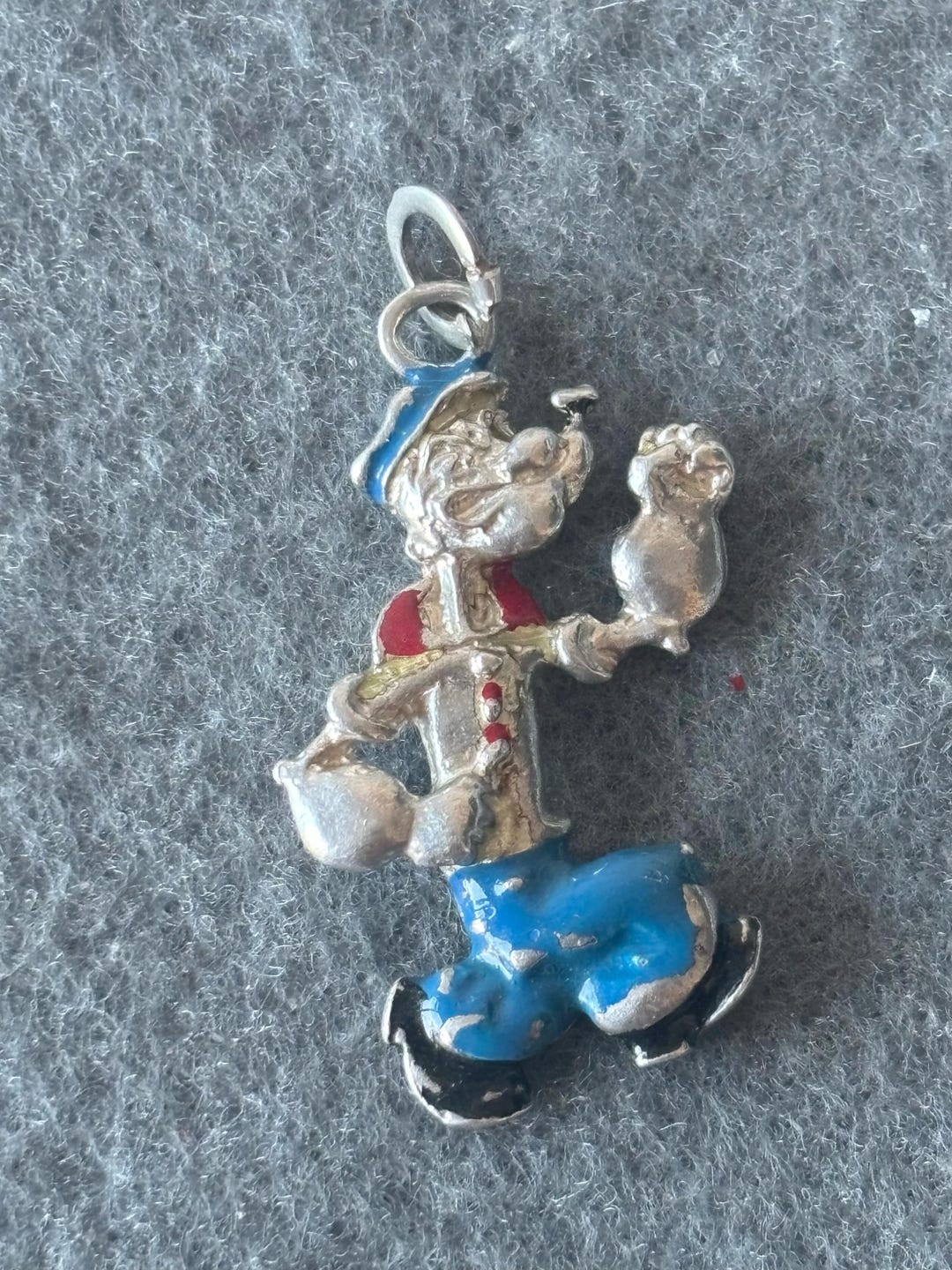 Vintage Sterling Silver 925 Enamelled Charm Pendant Popeye the Sailor ...