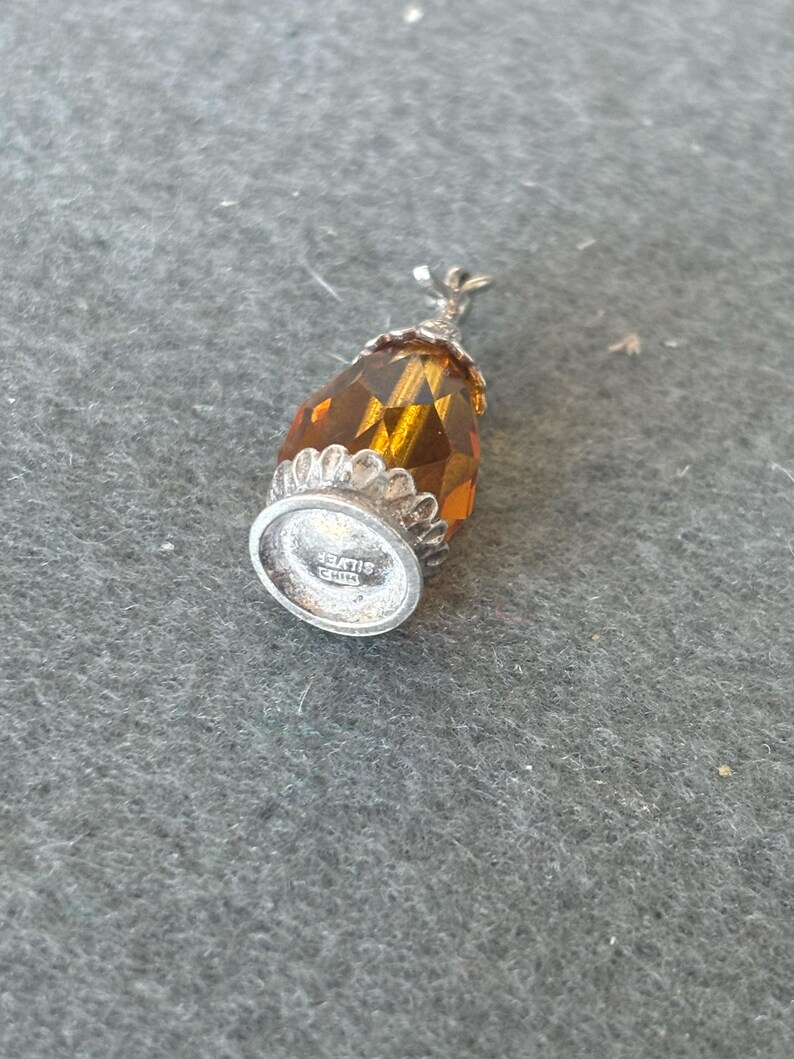 CHIM Vintage Sterling Silver Soda Siphon Charm, Citrine Crystal Pendant ...