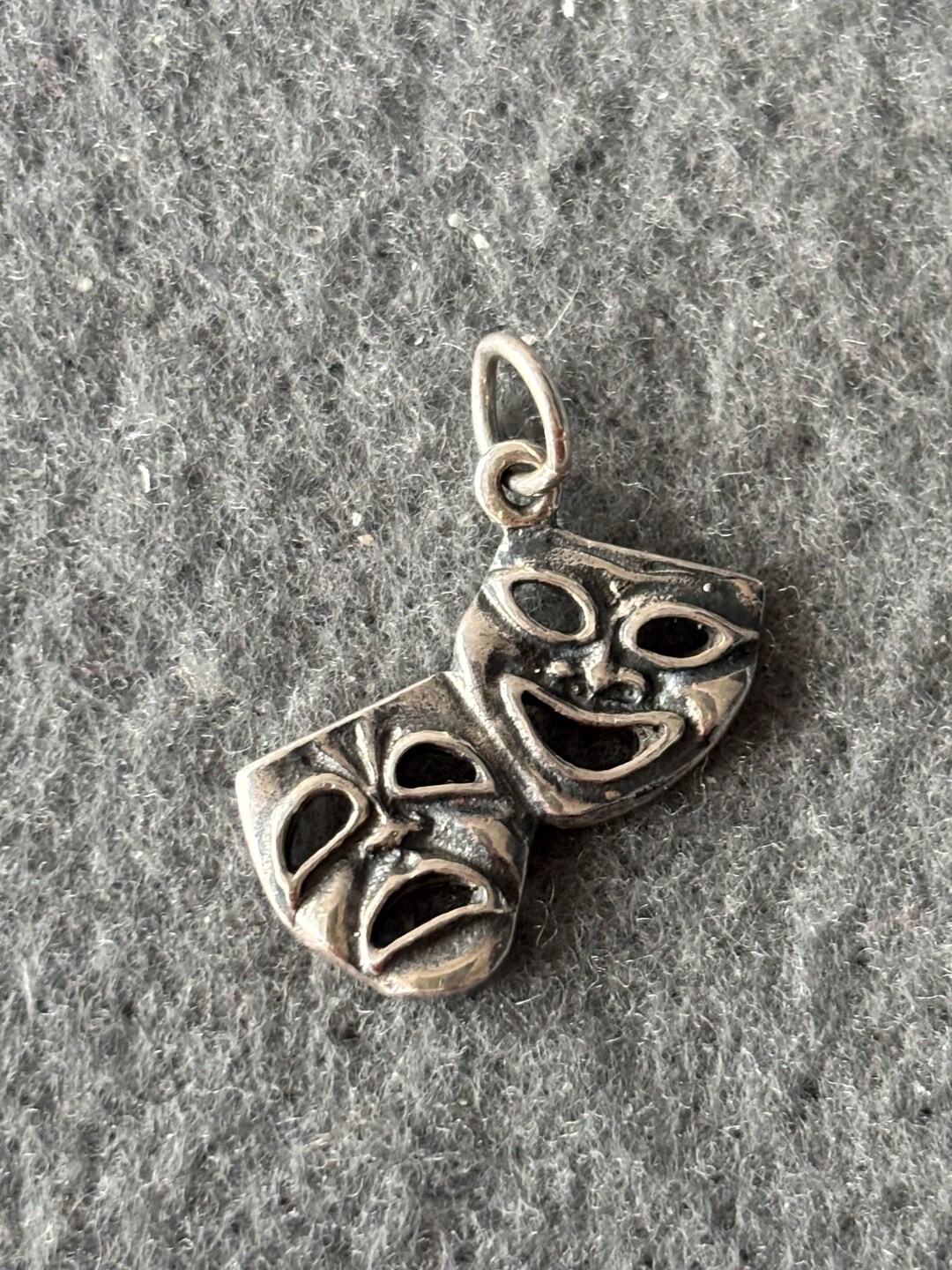 Vintage Sterling Silver 925 Charm Pendant. Tragedy and Comedy Masks ...