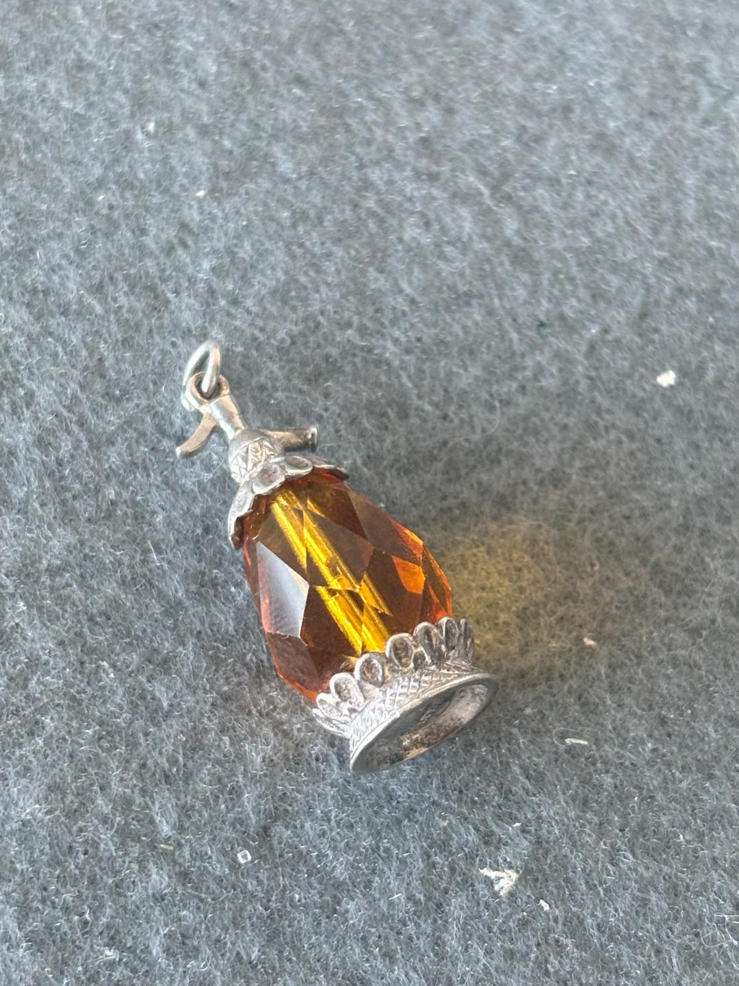 CHIM Vintage Sterling Silver Soda Siphon Charm, Citrine Crystal Pendant ...