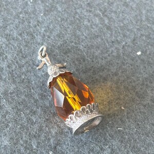 CHIM Vintage Sterling Silver Soda Siphon Charm, Citrine Crystal Pendant ...