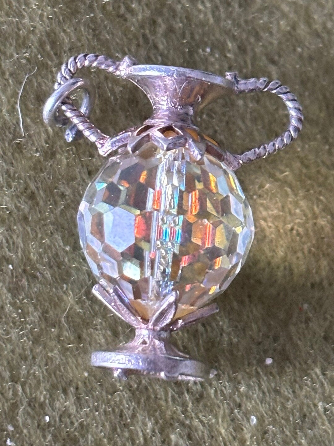 Vintage Sterling Silver 925 Charm Pendant. Crystal Vase Amphora - Etsy UK