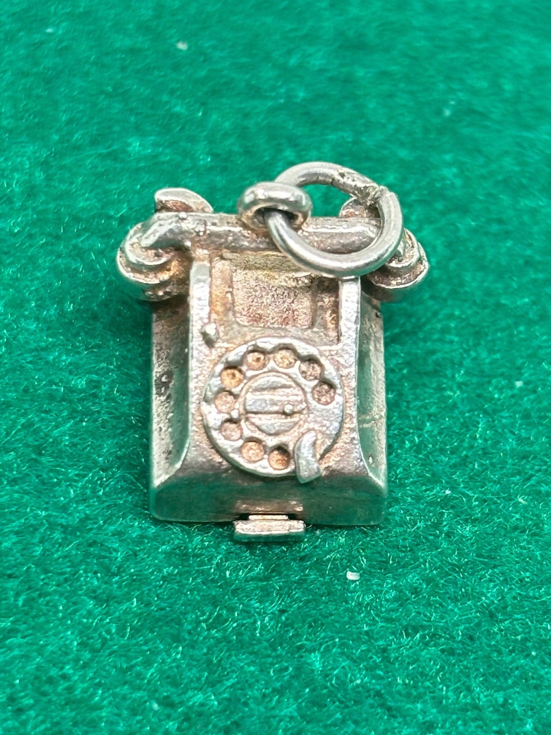 Vintage Sterling Silver 925 Rotary Phone Charm, Opening “luv 2 Hearts ...