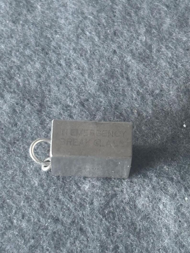 Vintage Sterling Silver 925 Charm Pendant. Break Glass Emergency Ten ...