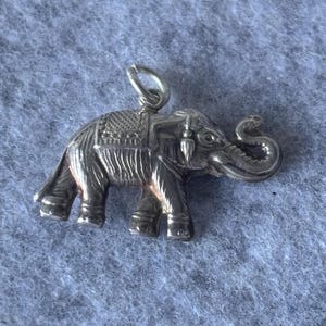 Vintage Sterling Silver 925 Charm Pendant. Puffed Elephant. Africa ...