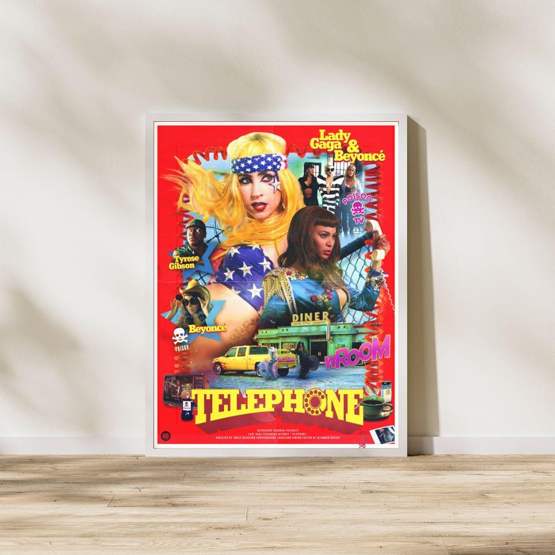 Telephone Music Video Poster - Etsy