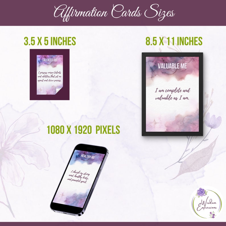50 Motivational Affirmation Cards: Printable Inspirational Decor ...