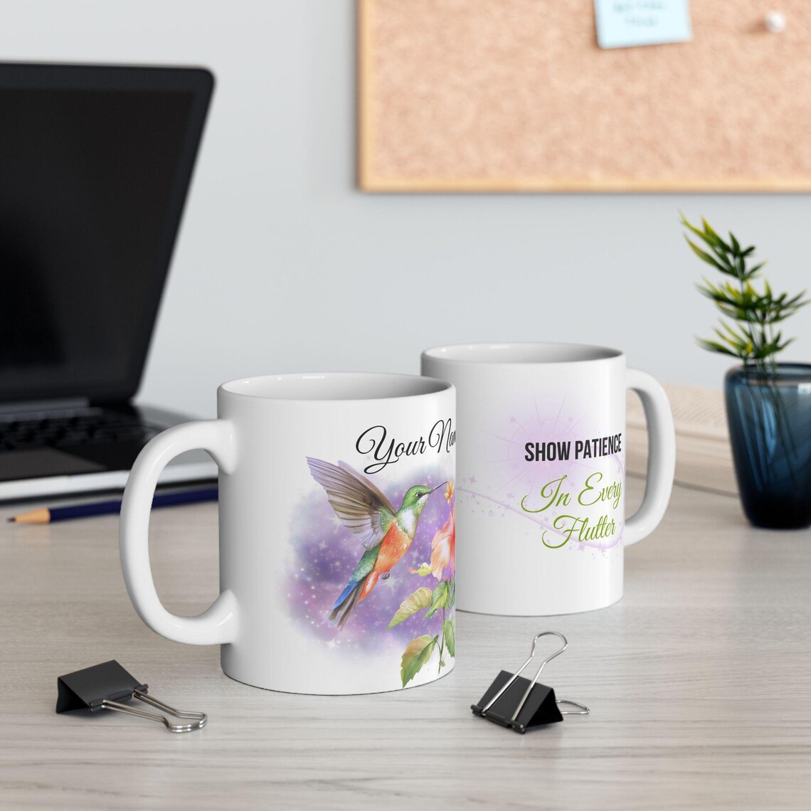 Personalized Hummingbird Motivational Mug, Show Patience in Every ...