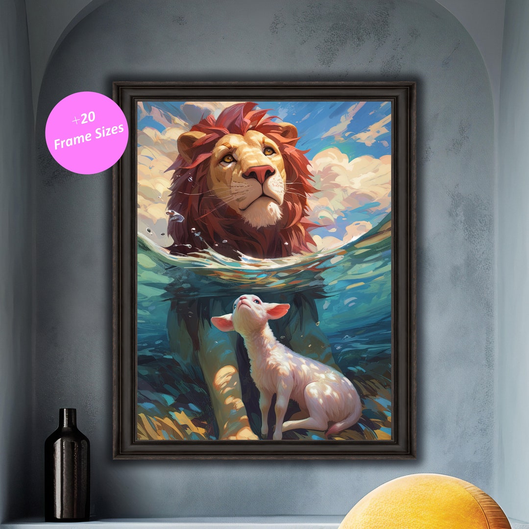 Lion and Lamb Wall Art: Christian Home Decor (digital Download) - Etsy