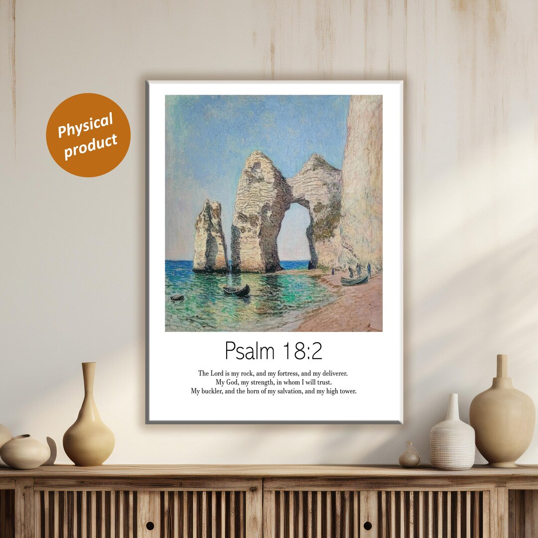 Psalm 18:2 Claude Monet Style, Christian Bible Verse Print ...