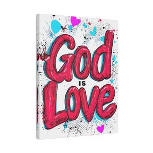 Bible Quote Print God is Love Quote Wall Art Christian Art Painting for ...