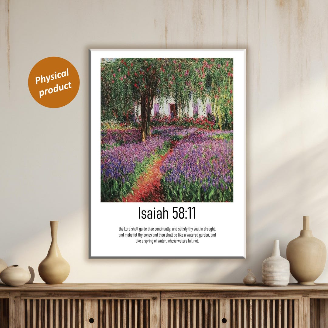 Printable Bible Verse Art, Isaiah 58 11 Wall Art, Christian Home Decor ...