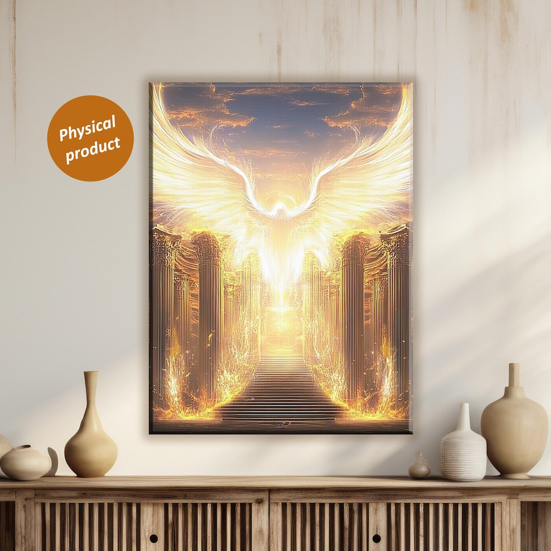 Holy Spirit Christian Art, Seraphim Angels, Religious Wall Decor, Matte ...