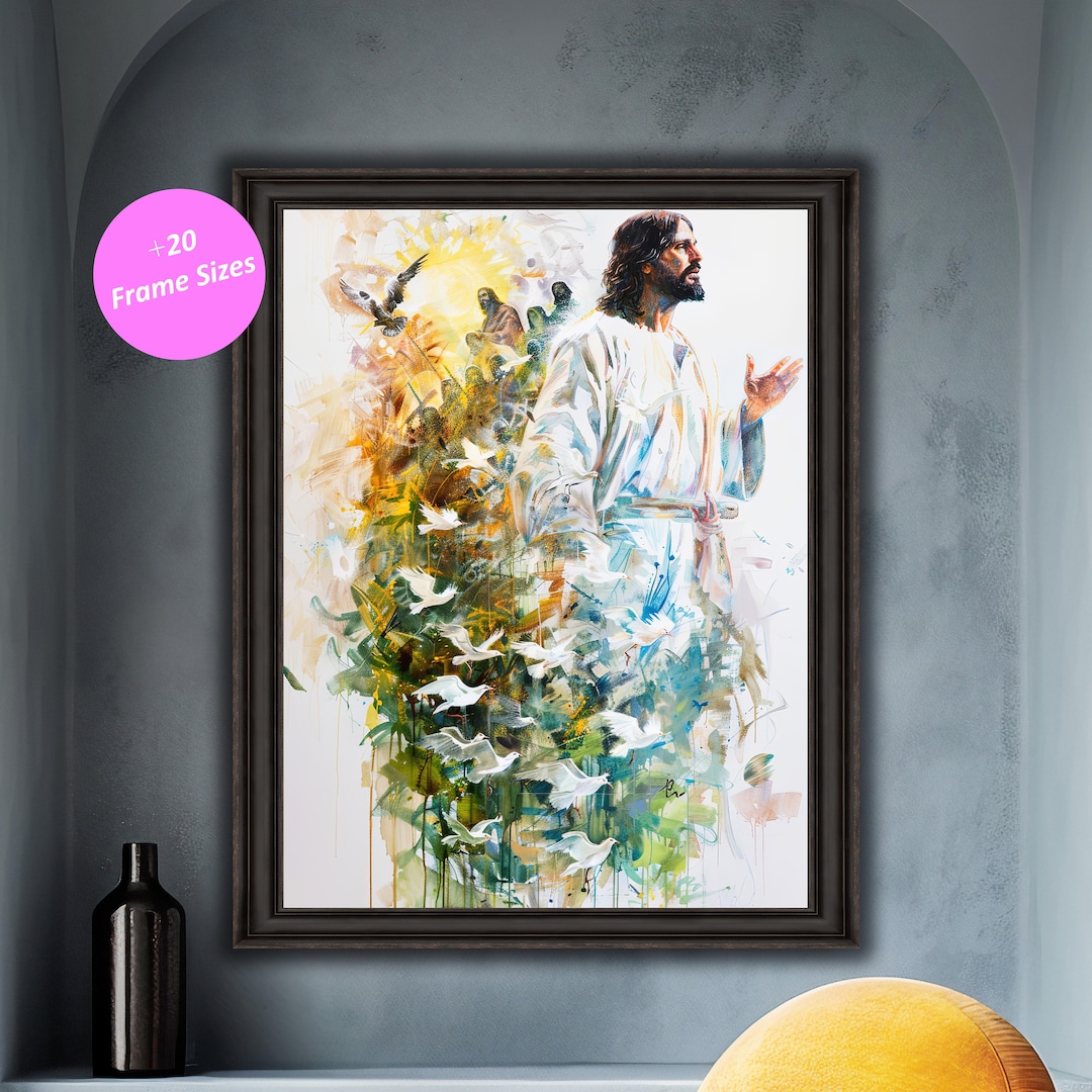 Jesus Christ Art Print, Inspirational Christian Artwork, Digital ...