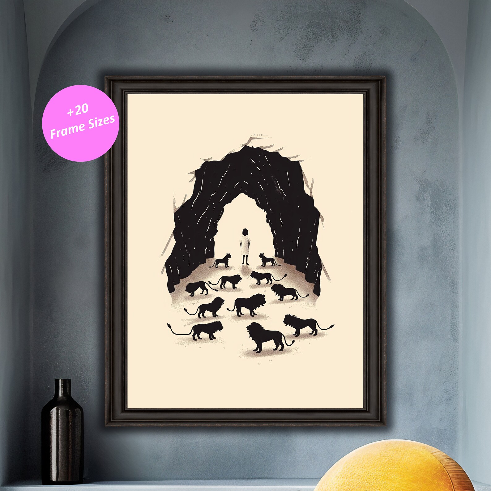 Daniel in the Lion's Den Art Print, Inspirational Biblical Wall Art ...