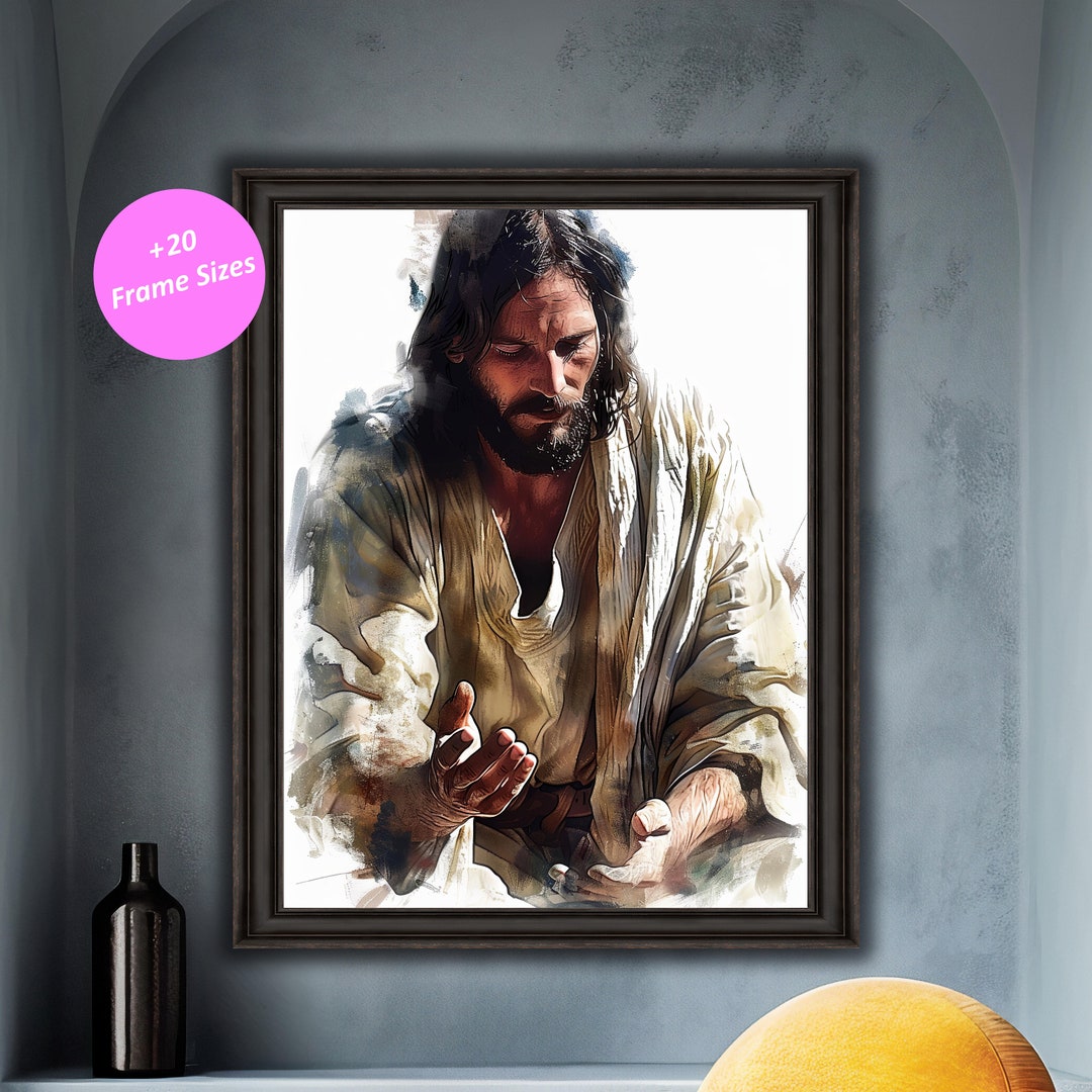 Religious Digital Art Print, Handcrafted Jesus Artwork, Inspirational ...