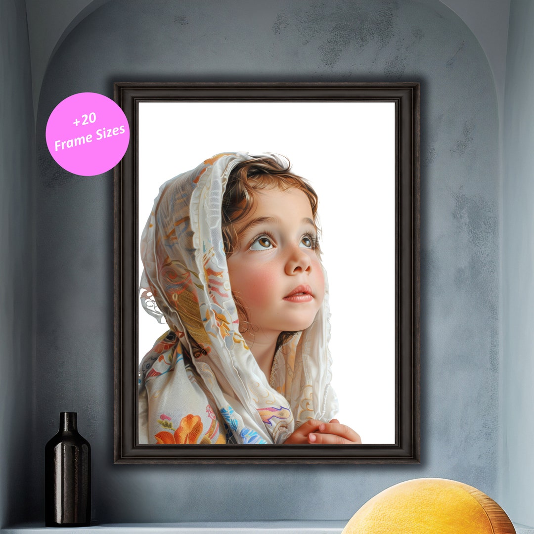 Digital Art Print of Innocent Child With Headscarf, High-quality ...