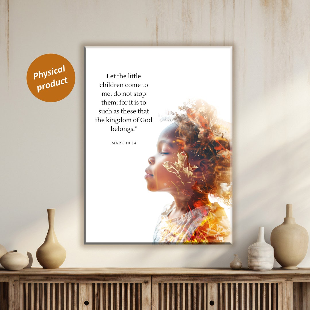 Christian Quote Wall Decor Scripture Wall Art Kids Room Decor Mark 10 ...