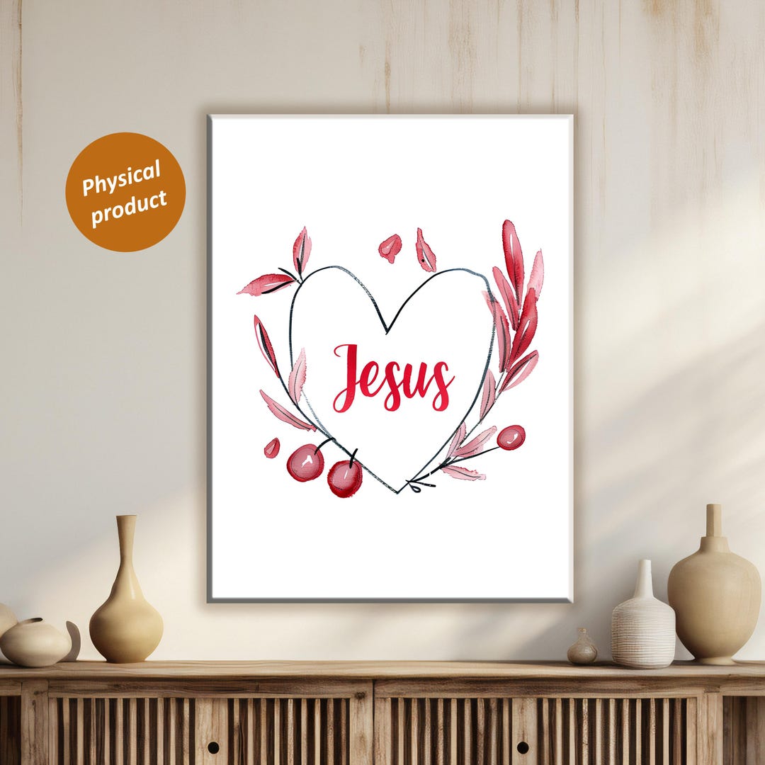 Jesus Christian Decor, Faith-based Print, Bible Verse Stretched, Matte ...