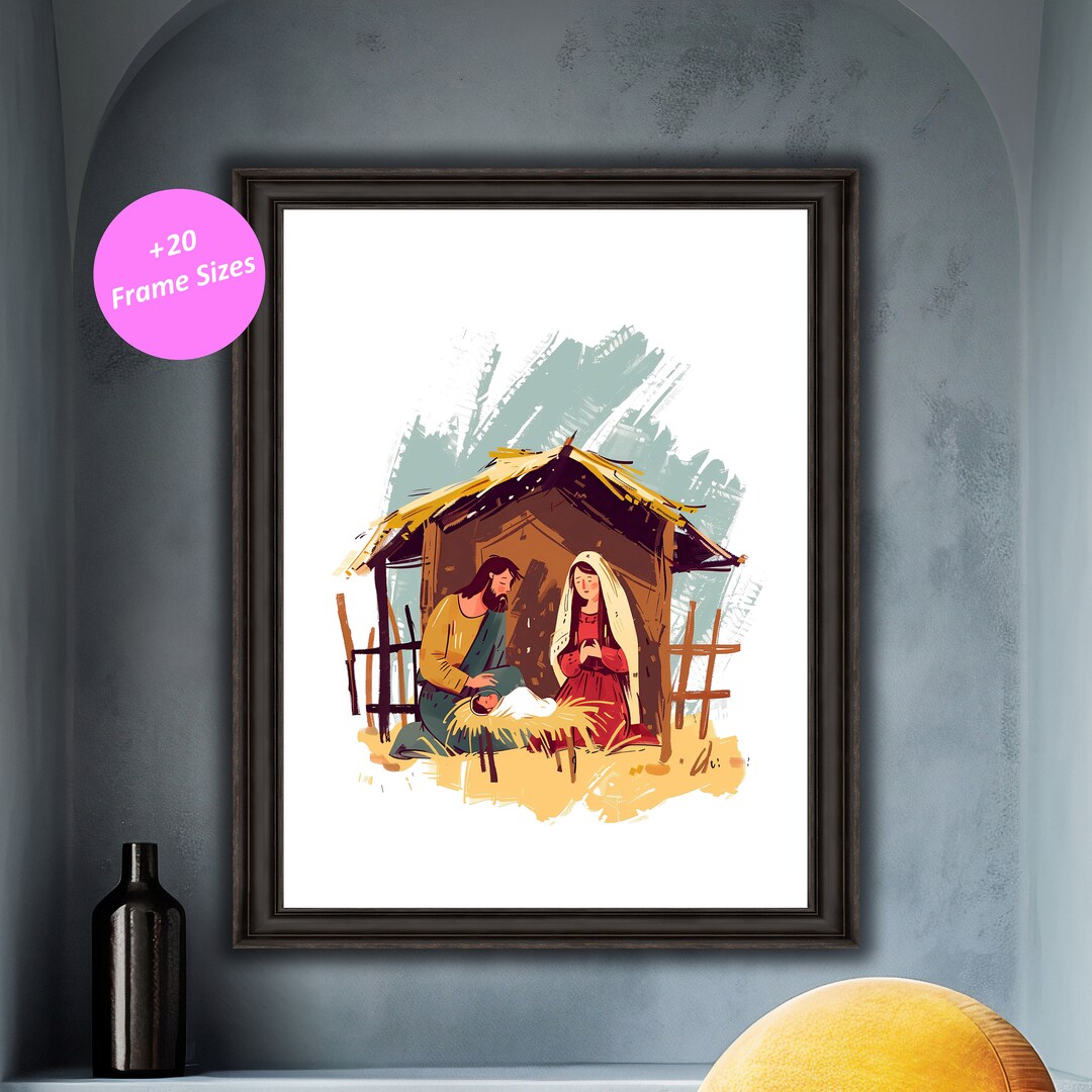 Holiday Home Decor - Nativity Scene Digital Download, Handmade ...