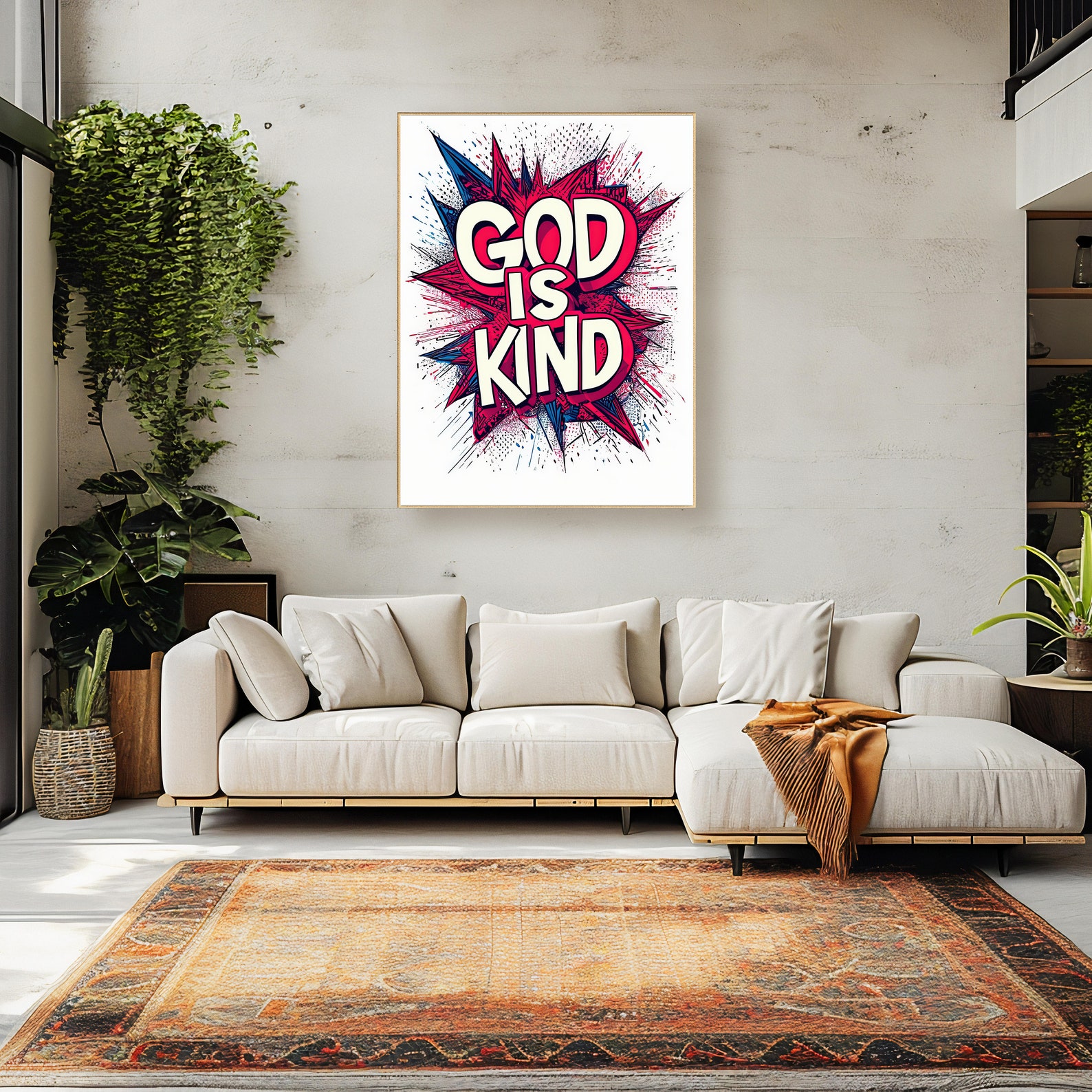 God is Kind Poster, Christian Quote Wall Art, Bible Quote Print ...