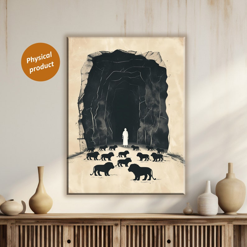 Daniel in the Lion's Den Wall Art Lion's Den Wall Decor Christian Wall ...