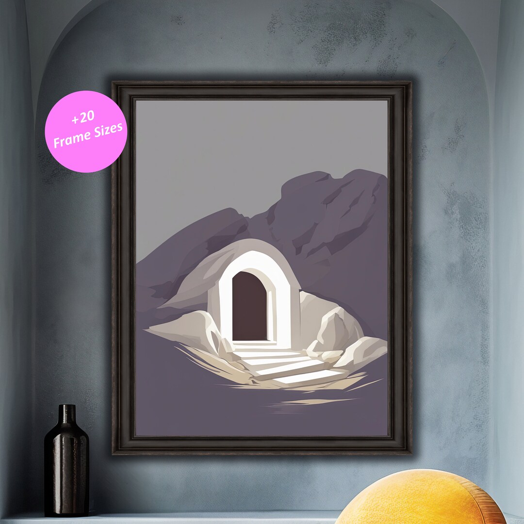 Divine Jesus in Empty Tomb Art Print - Inspirational Religious Wall ...