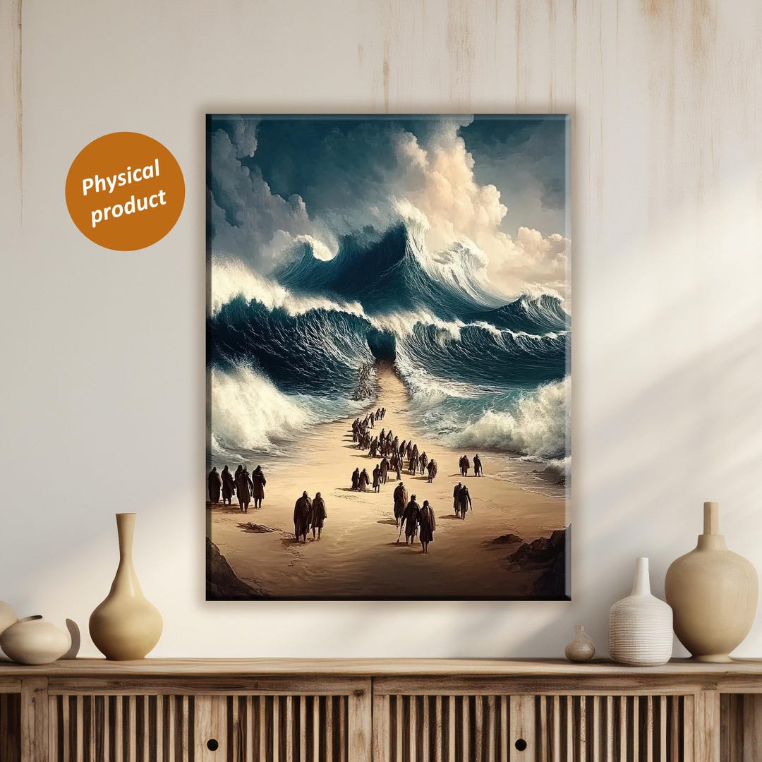 Moses Separating the Red Sea Digital Art, High Resolution Wall Decor ...