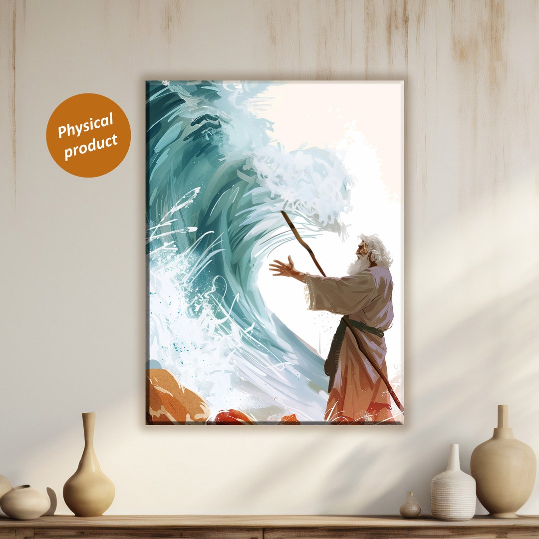 Exodus Crossing Wall Art Moses Parting the Red Sea Exodus Print ...