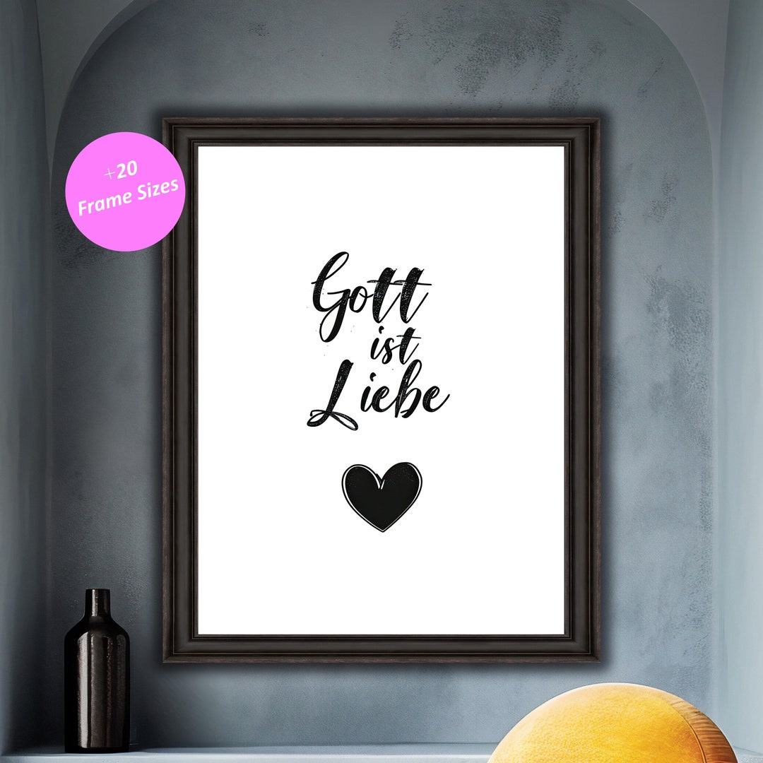 Gott Ist Liebe Print: Christian Bible Verse Wall Art (digital Download ...