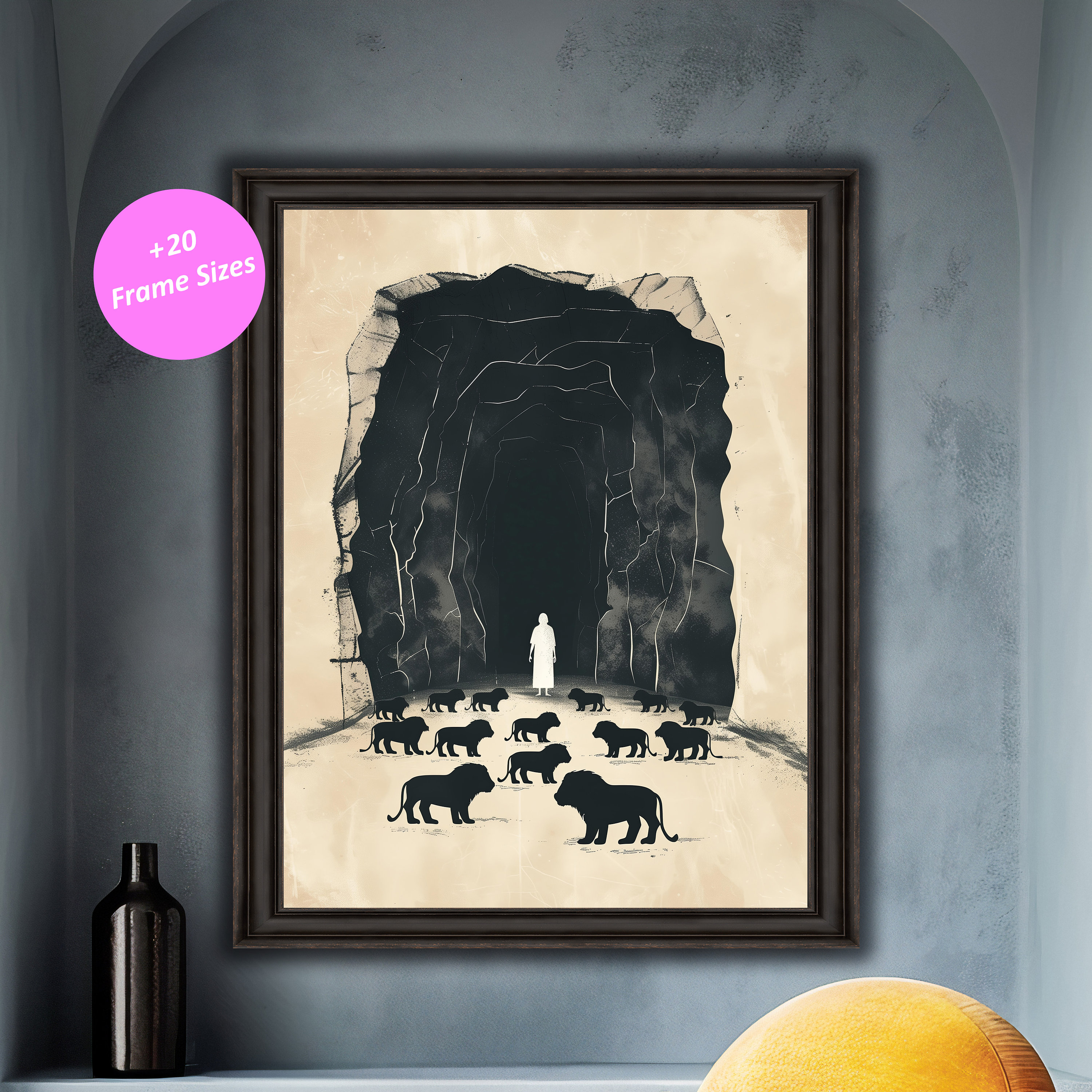 Daniel in the Lion's Den Art Print, Christian Wall Decor, Instant ...