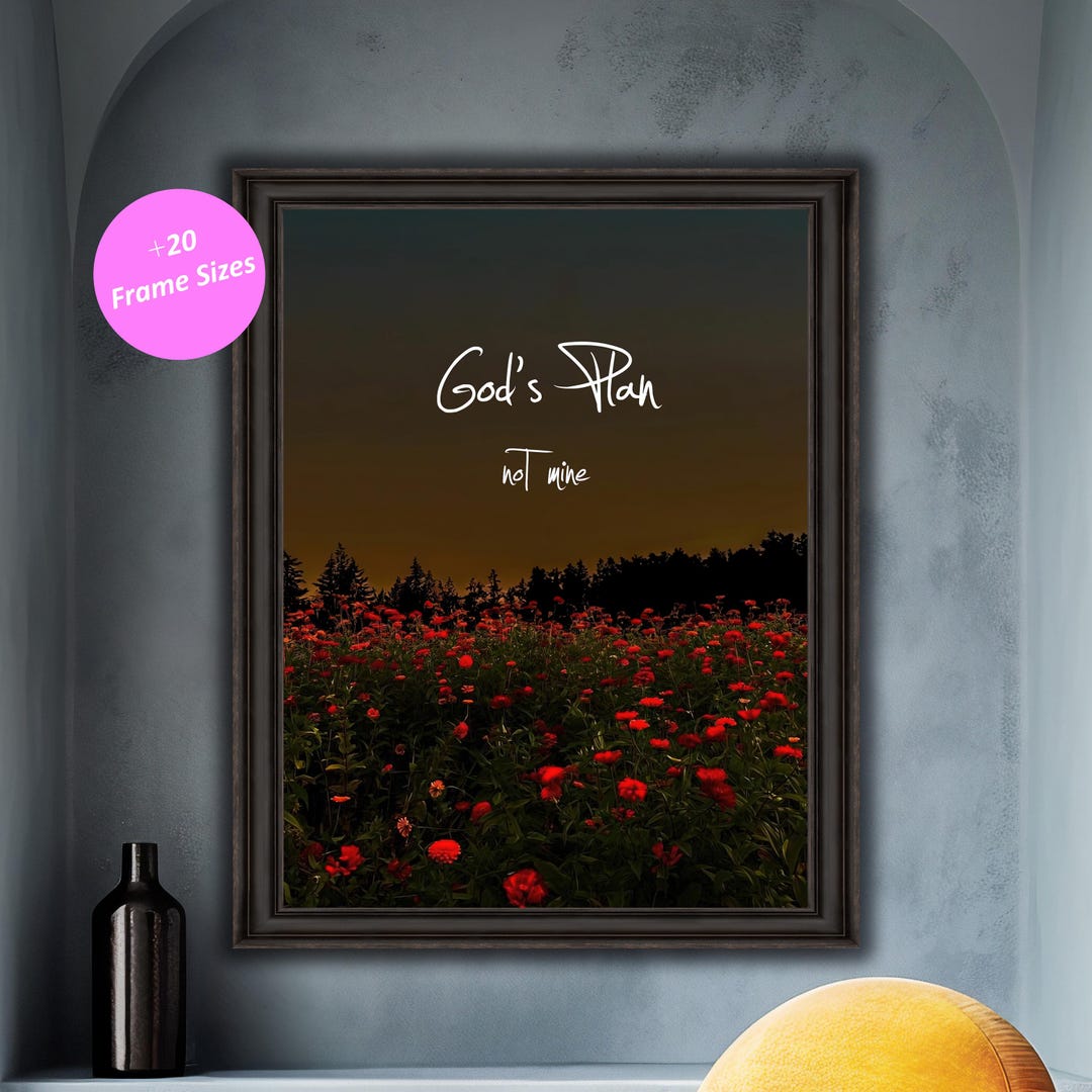 God's Plan, Not Mine Digital Print: Religious Gift, Christian Quote Art ...