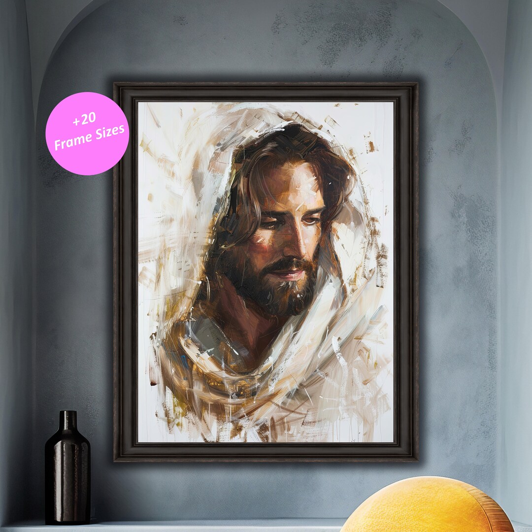Stunning Abstract Jesus Christ Portrait Print, Inspirational Wall Art ...
