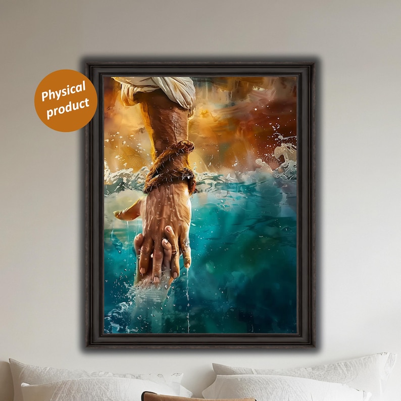 Jesus and Peter Print, Christian Scripture Wall Art (framed) - Etsy