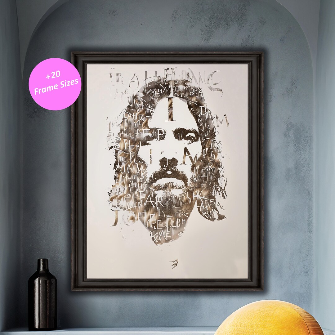 Minimalist Jesus Christ Typography Art Print: Black and White Decor ...