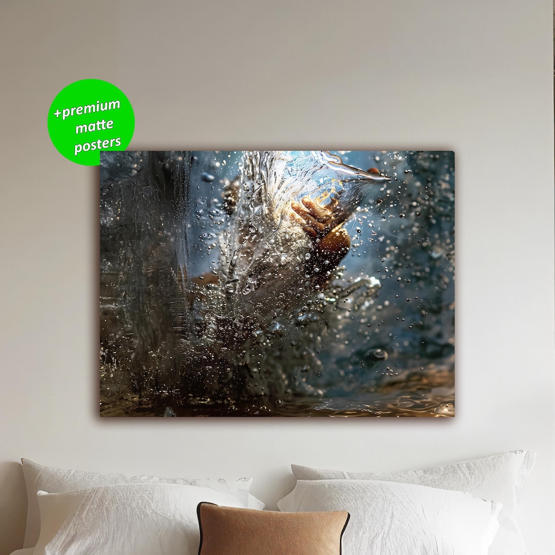 Jesus Reaching Hand Wall Art Matte Horizontal Poster | Jesus Saves ...