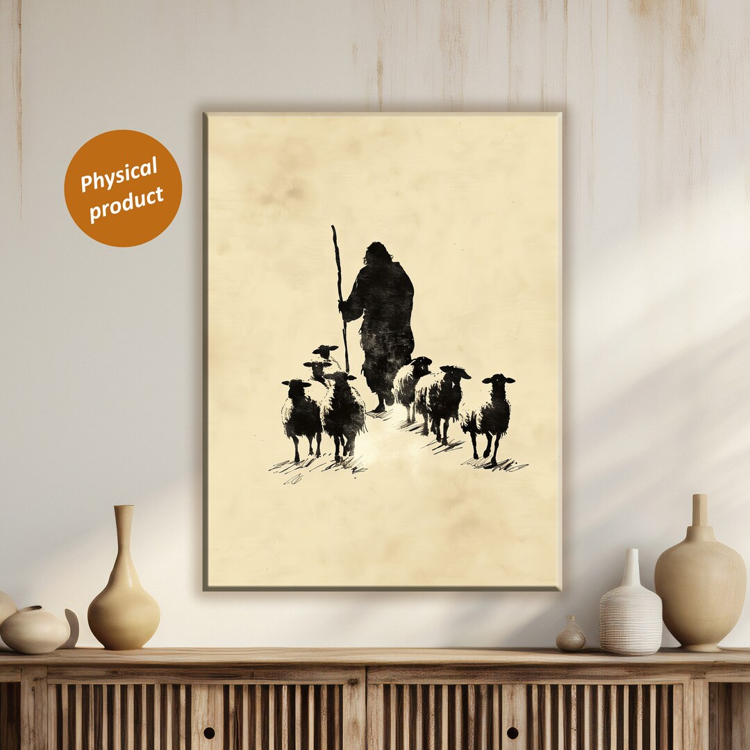 Jesus Shepherd Wall Art Good Shepherd Wall Decor Prophetic Art ...