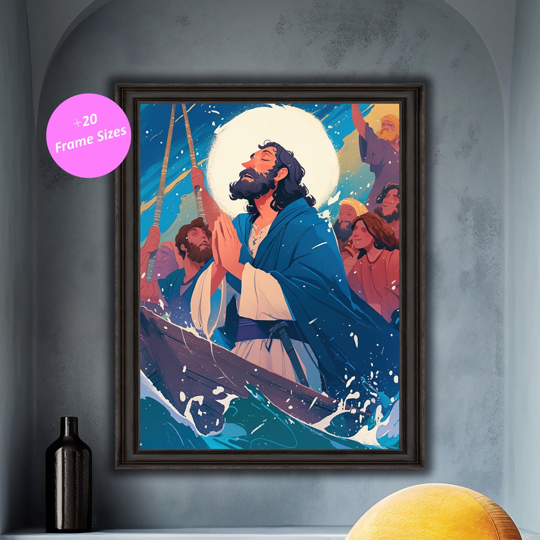 Jesus Calming Storm Art: Christian Home Decor (digital Download) - Etsy