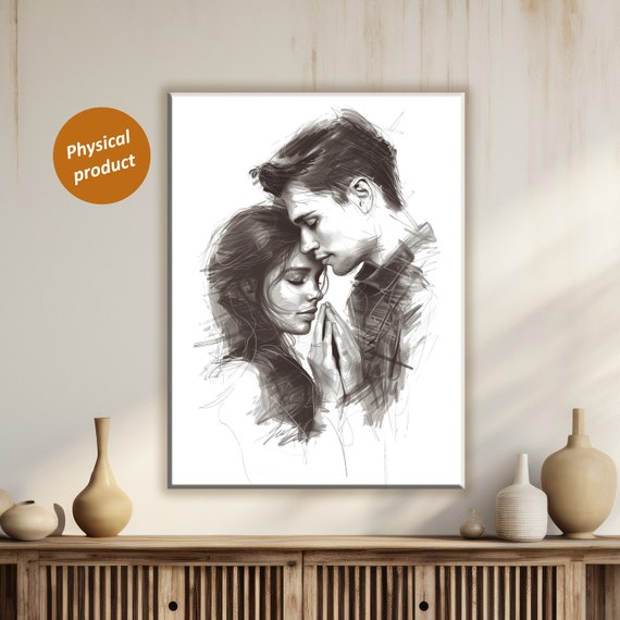 Romantic Couple Pencil Sketch Drawing
