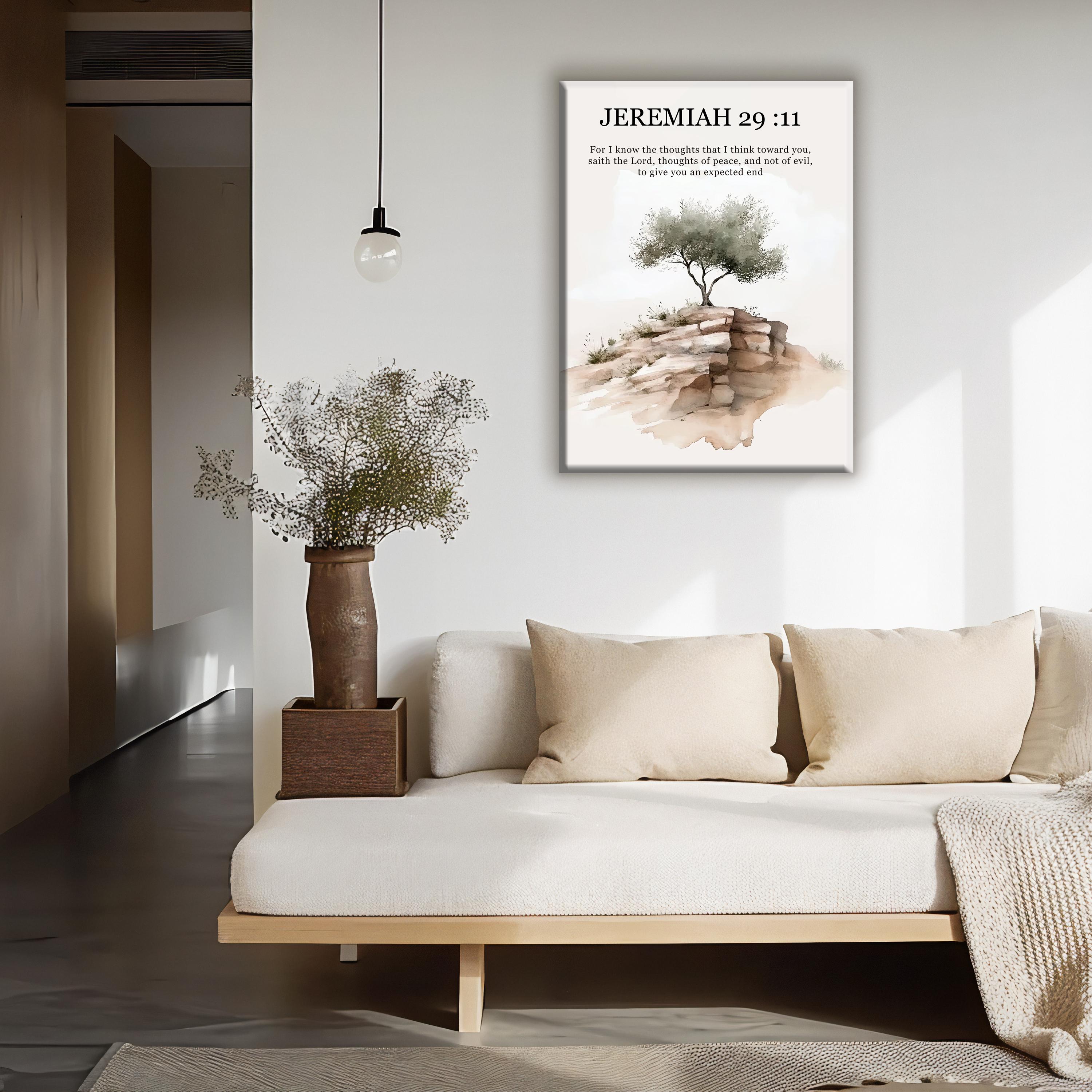 Canvas Wall Art, Bible Verse Painting for Living Room Decor - Jeremiah ...