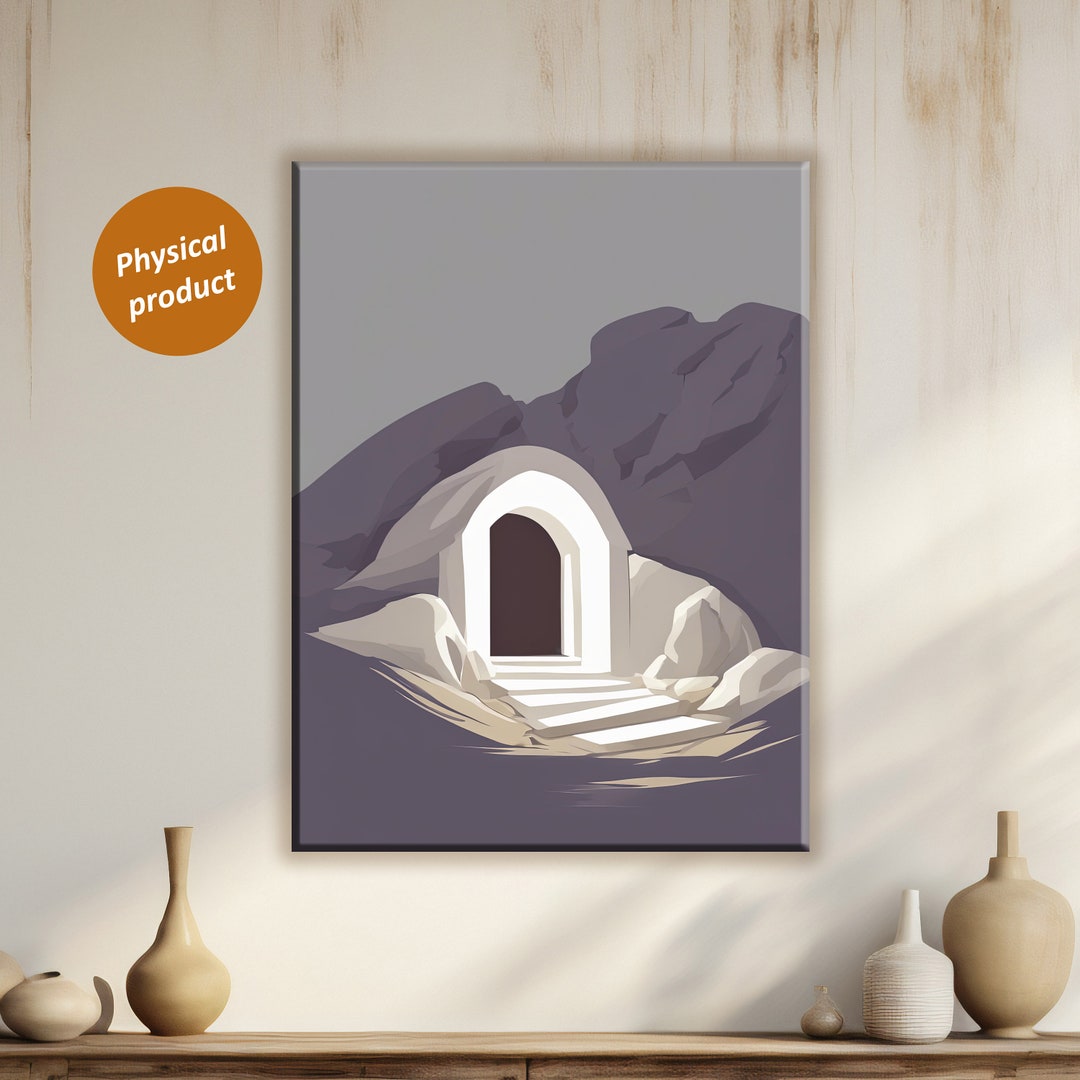 Jesus Resurrection Canvas Art: He is Risen Tomb Print - Etsy