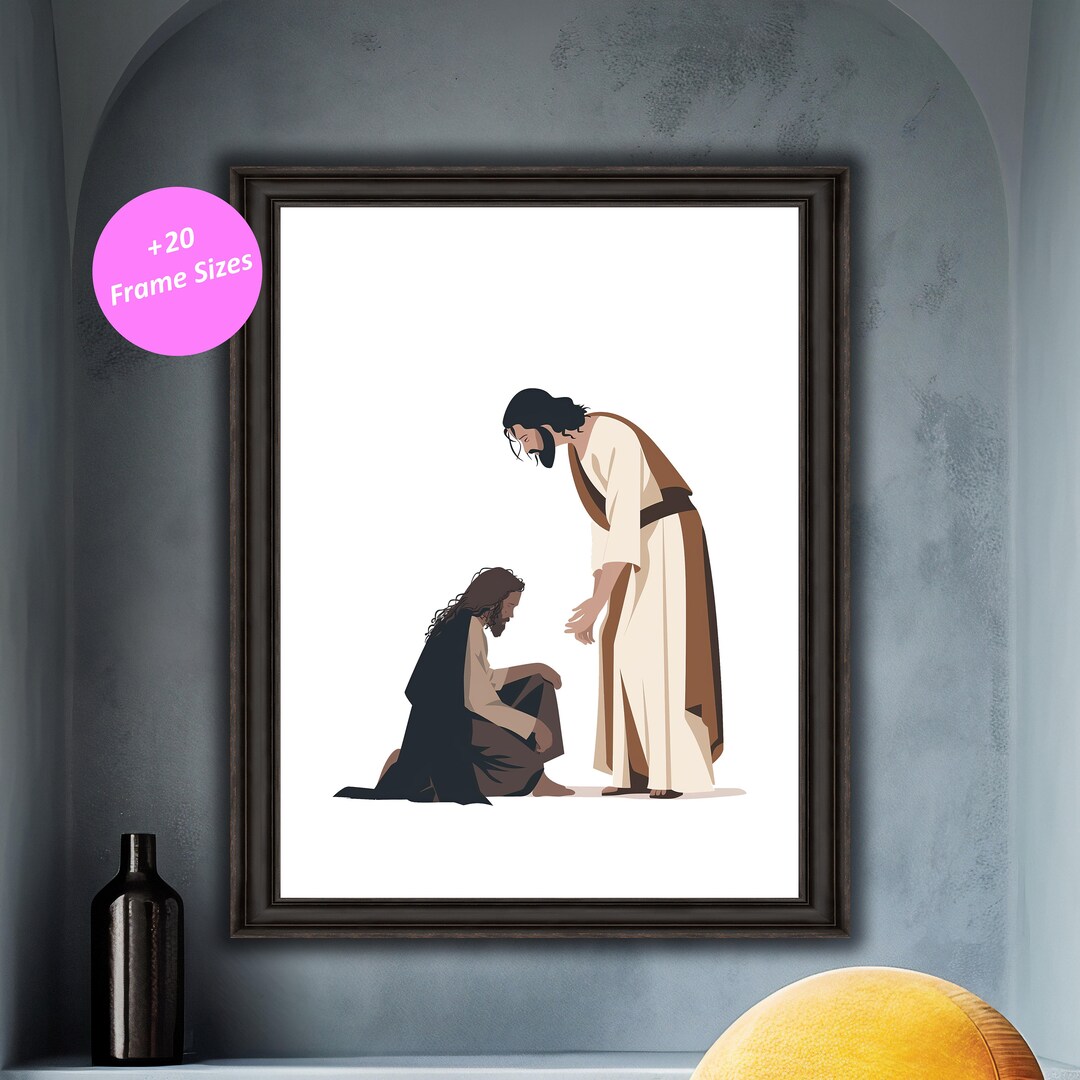 Jesus Heals the Leper Art Print - Inspirational Bible Decor, Religious ...