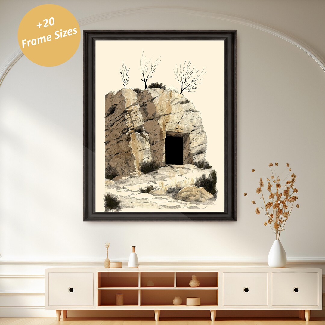 The Empty Tomb Digital Art Print, Glorious Resurrection Illustration ...