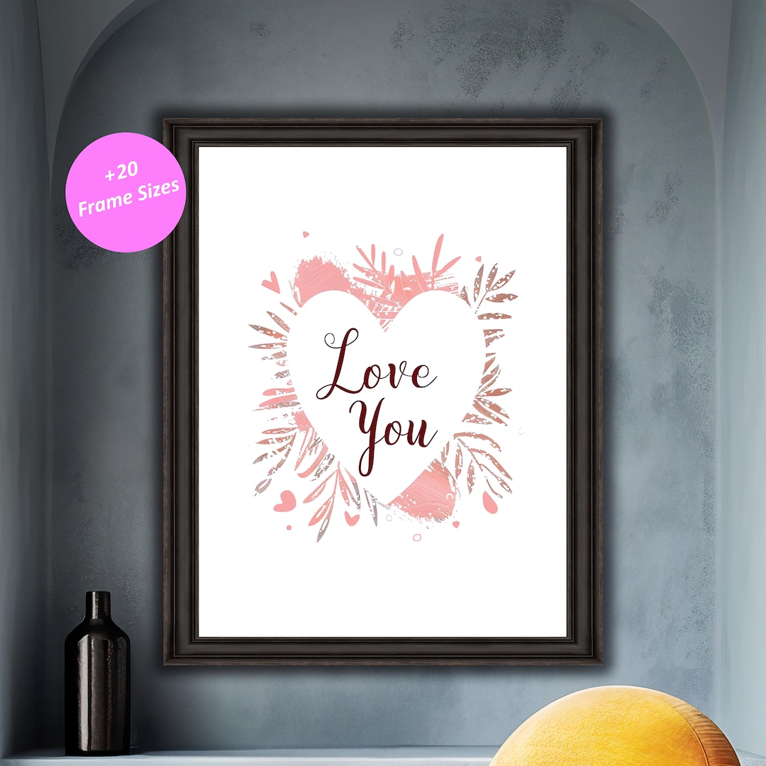 Love Quote Poster, Printable Wall Art With Heart Design, Instant ...