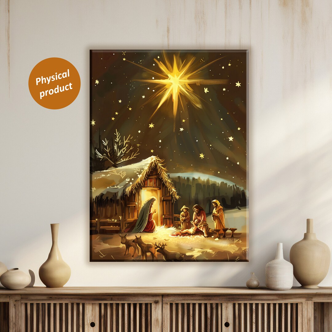 Christmas Nativity Wall Decor Vintage Nativity Wall Art Christmas ...
